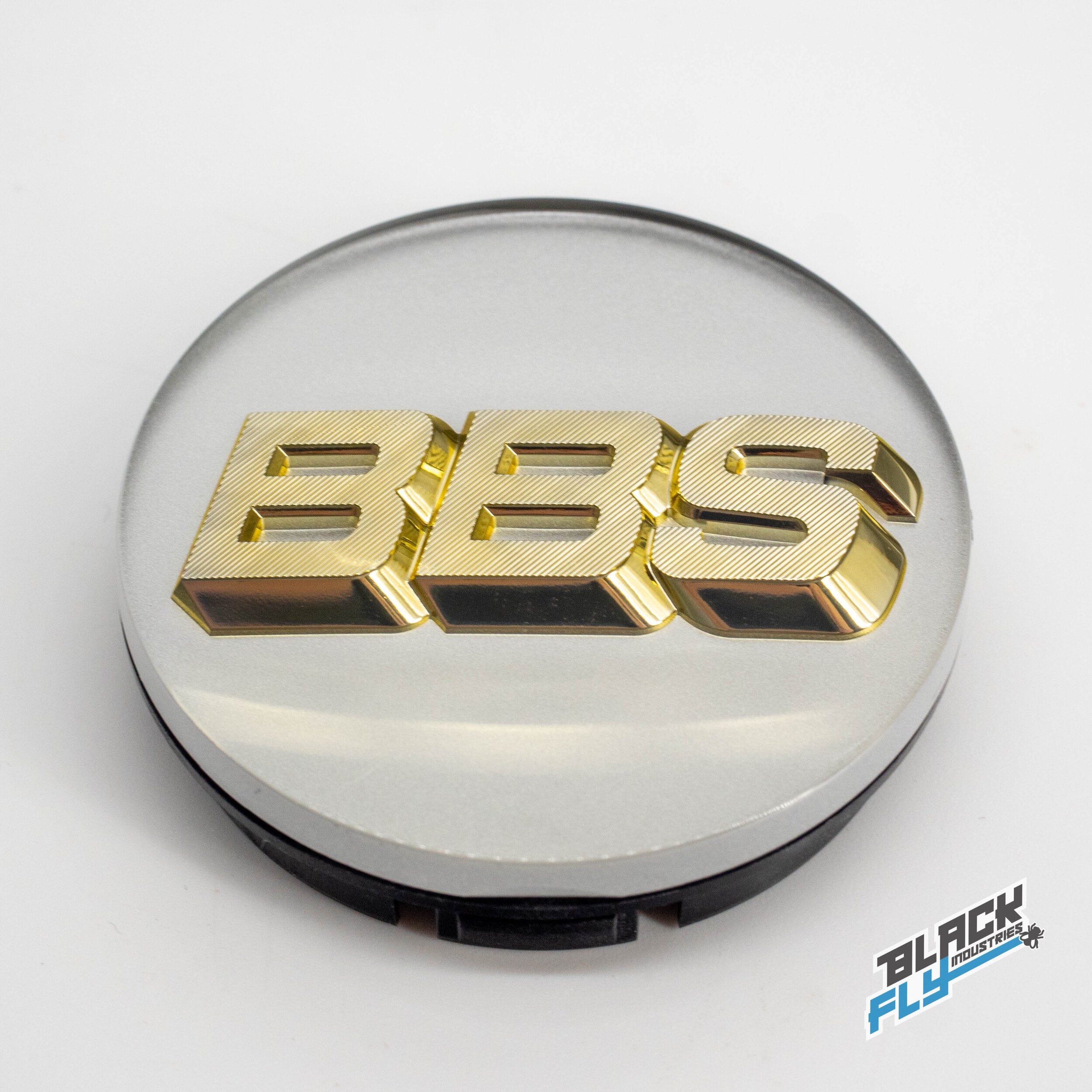 Genuine BBS White Platinum/ Gold 3D Logo 56mm Cap Set - Get Yours Now ...